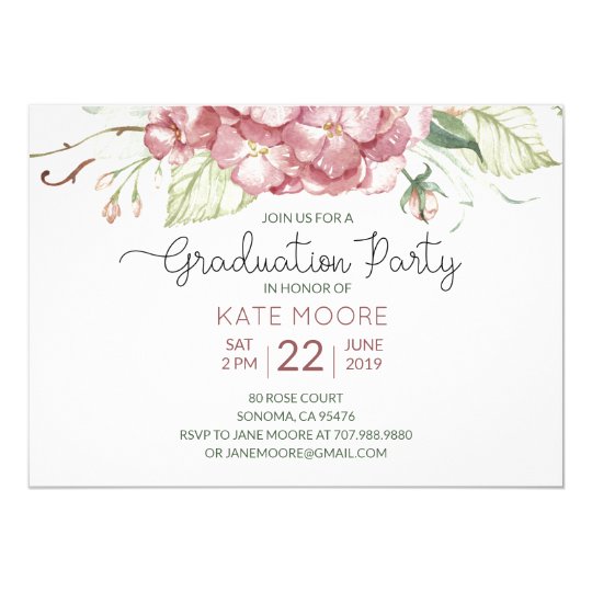 Graduation Party Watercolor Floral Invitation | Zazzle.com