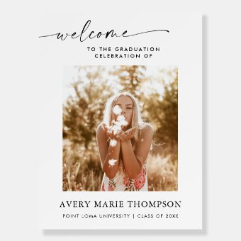 Graduation Party Welcome Sign | Boho Photo Welcome | Zazzle