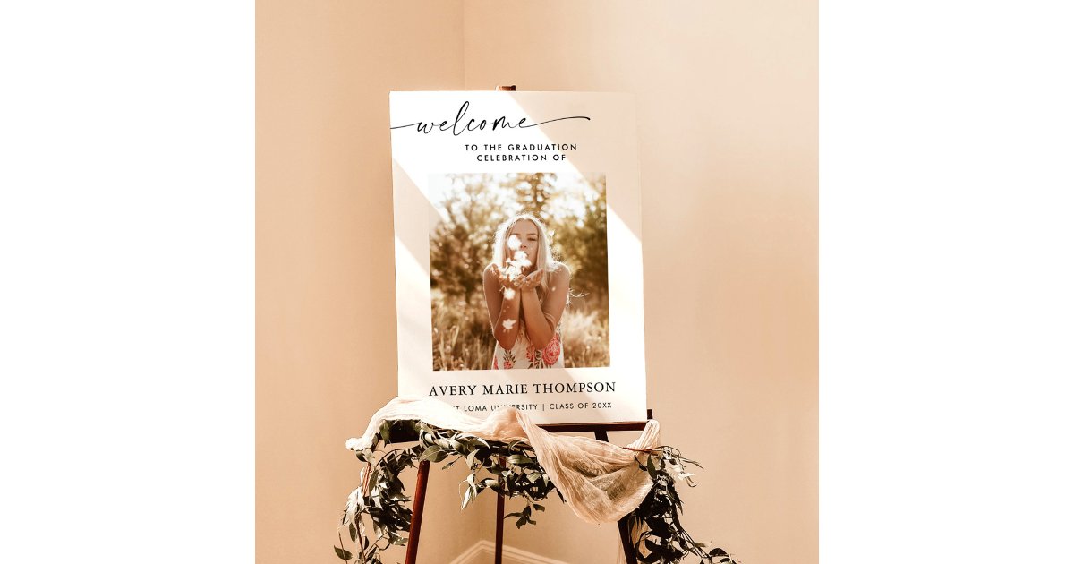 Graduation Party Welcome Sign | Boho Photo Welcome | Zazzle