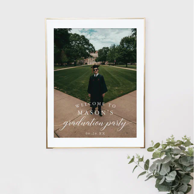 Graduation Party Welcome Sign Poster with Photo | Zazzle