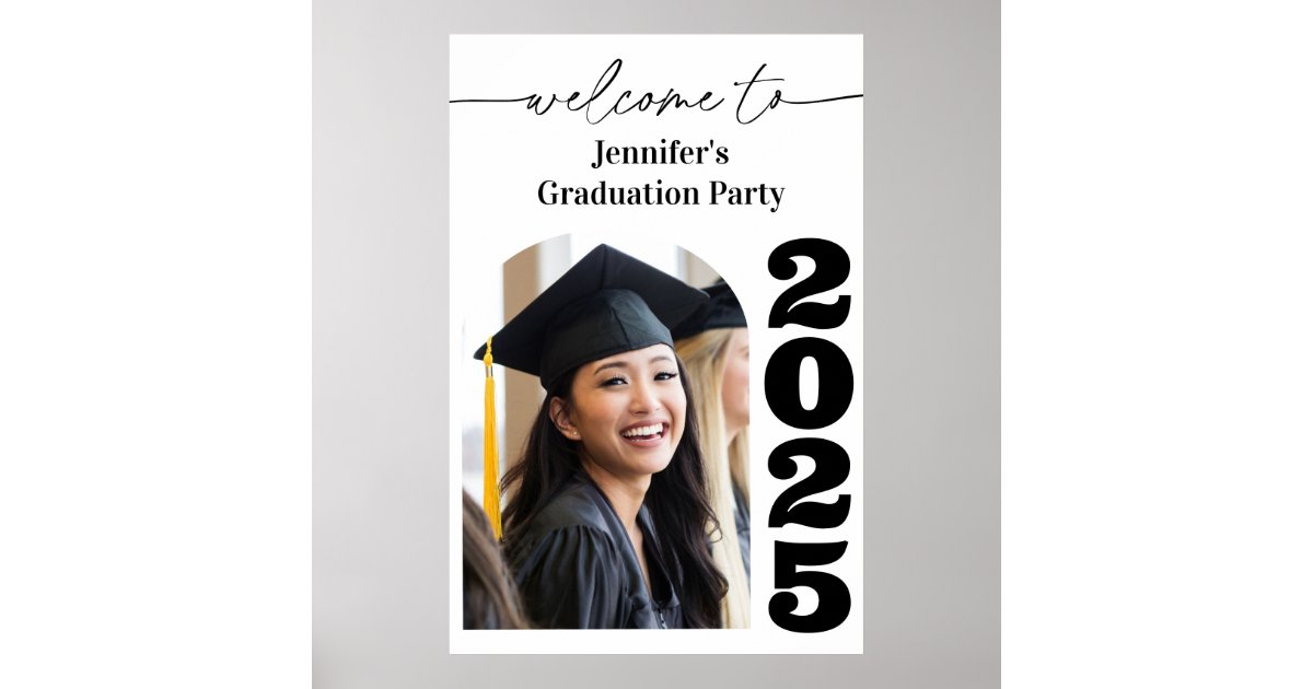 Graduation Party Welcome Sign with Photo | Zazzle