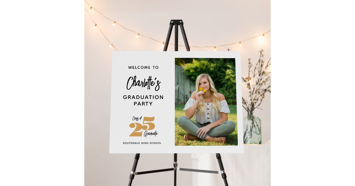 Graduation Party Welcome With Photo Foam Board | Zazzle