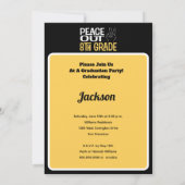 Graduation Peace Out 8th Grade Party Invitation | Zazzle