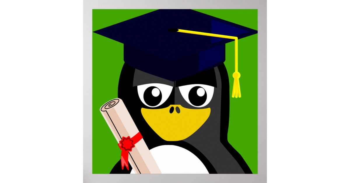 GRADUATION PENGUIN POSTER | Zazzle