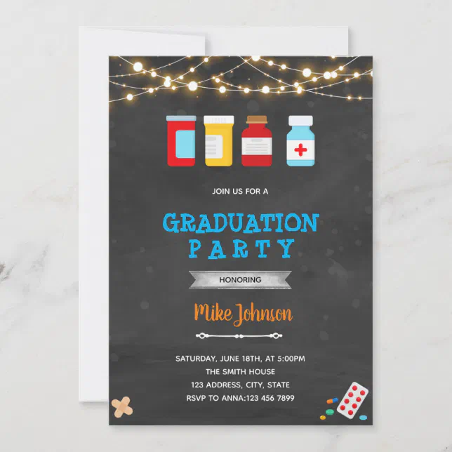 Graduation Pharmacy medical invitation | Zazzle