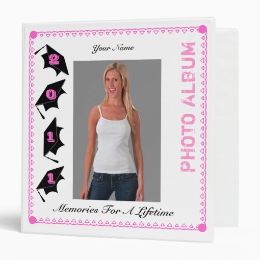 Graduation Photo Album Binder Pink 2 | Zazzle