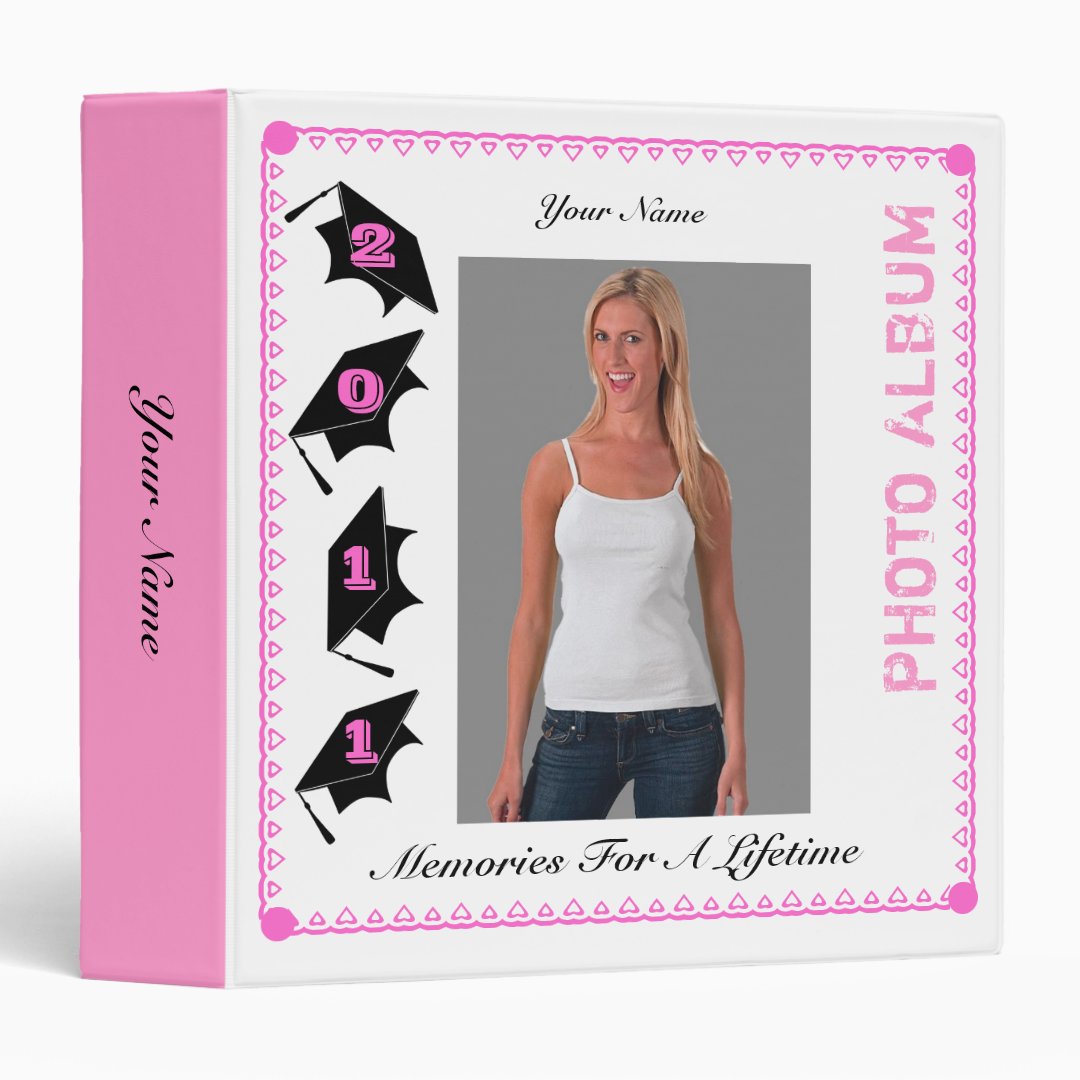 Graduation Photo Album Binder Pink 2 | Zazzle