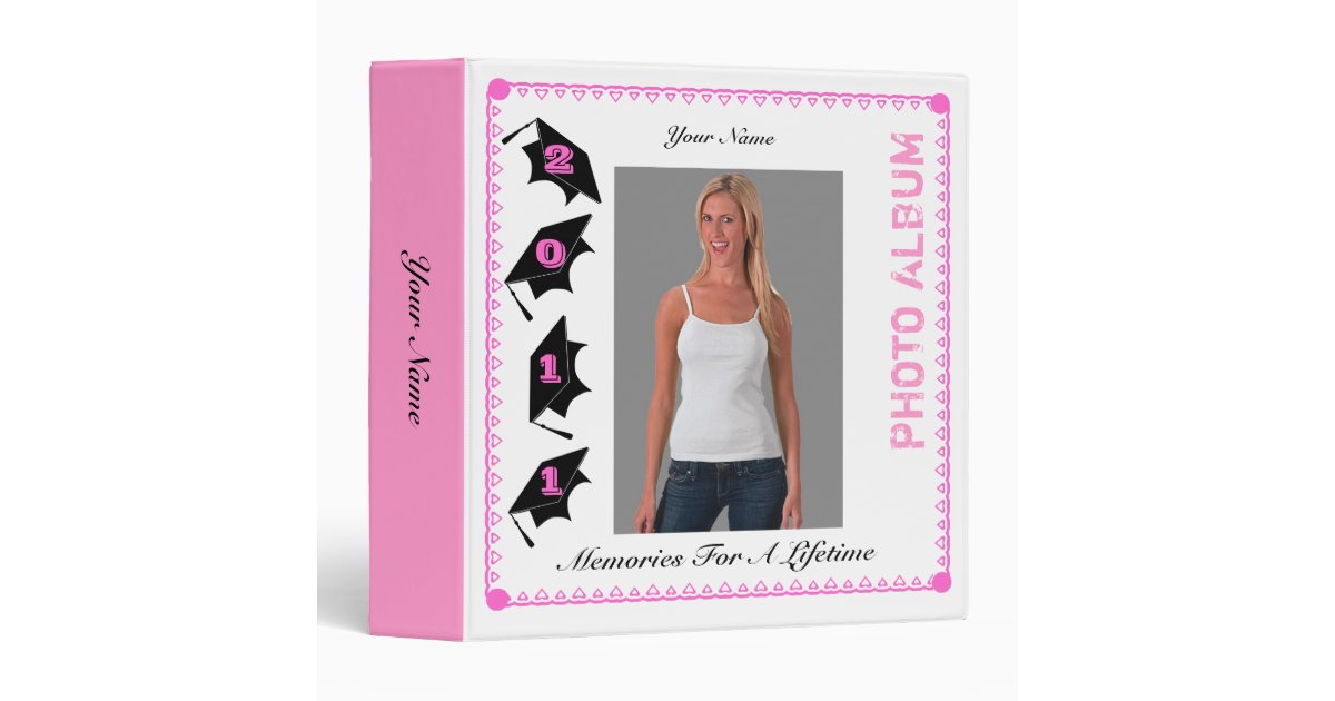Graduation Photo Album Binder Pink 2 | Zazzle