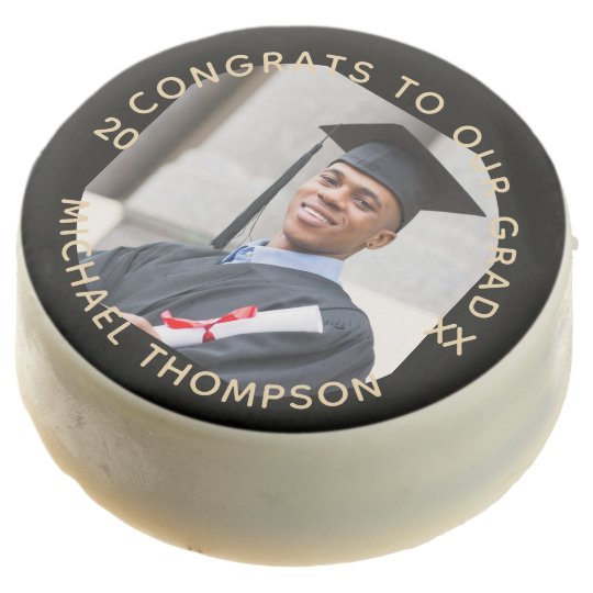 Graduation Photo Black Gold Congrats Grad Chocolate Covered Oreo ...