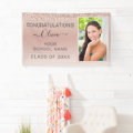 Graduation Photo Blush Pink Glitter Class of 2022 Banner | Zazzle