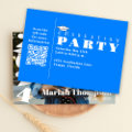 Graduation Photo Bright Blue Class Of 2023 QR Invitation | Zazzle