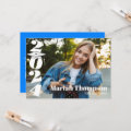 Graduation Photo Bright Blue Class Of 2023 QR Invitation | Zazzle