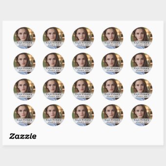 Graduation Photo Classic Round Sticker | Zazzle