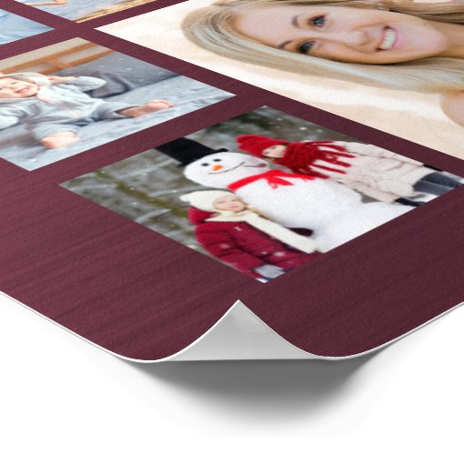Graduation Photo Collage CLASS OF Maroon Party Poster | Zazzle