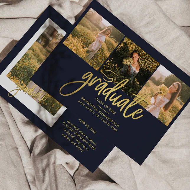 Graduation Photo Collage Grad Announcement | Zazzle