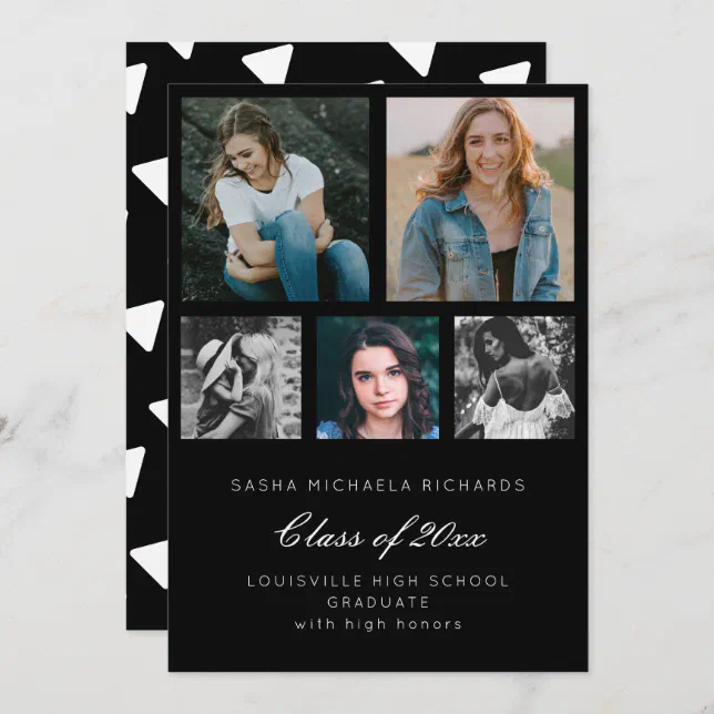 Graduation Photo Collage Invitation | Zazzle