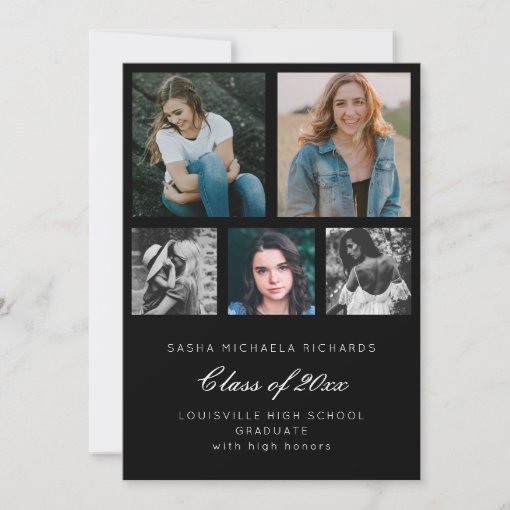 Graduation Photo Collage Invitation | Zazzle