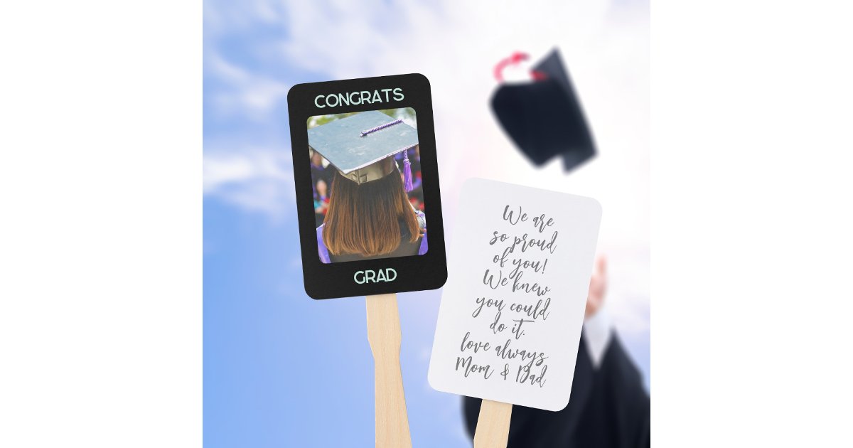 Graduation Photo Congrats Grad Graduate Hand Fans | Zazzle