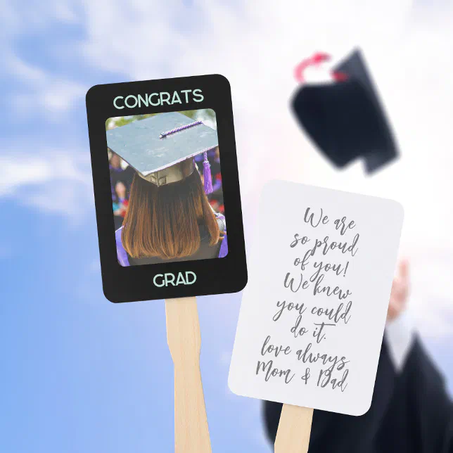 Graduation Photo Congrats Grad Graduate Hand Fans | Zazzle