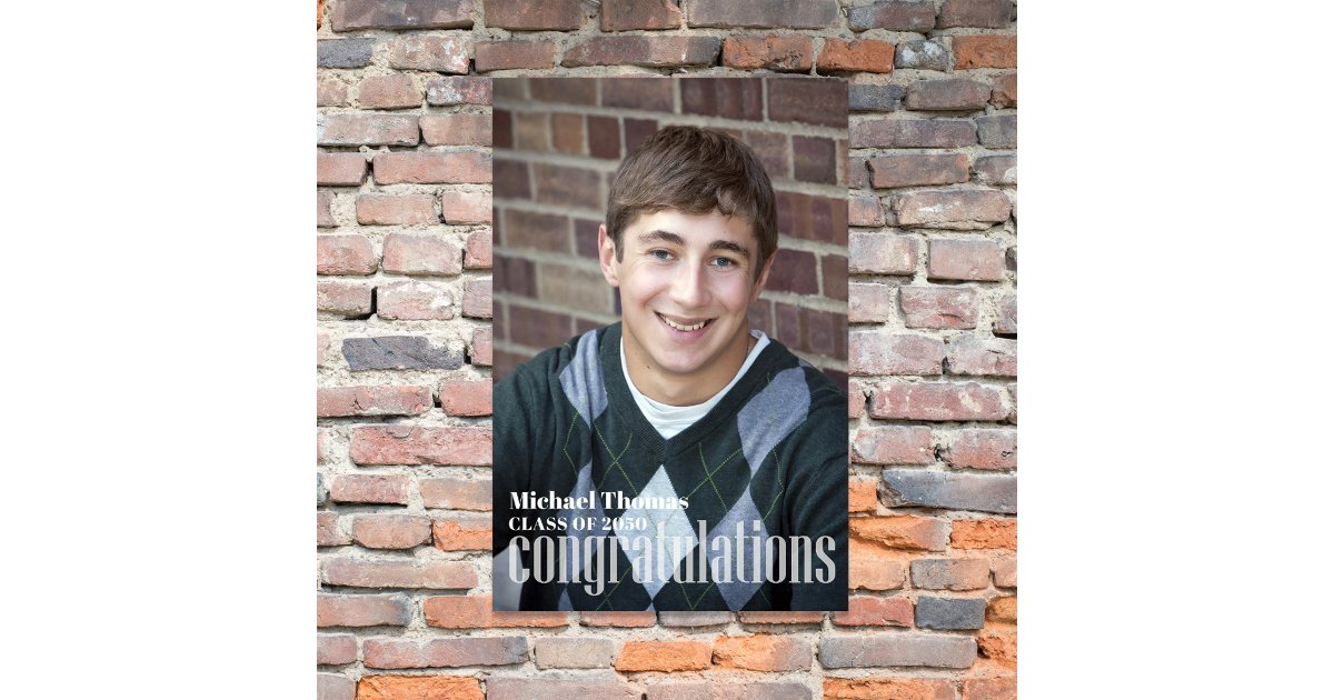 Graduation Photo Congratulation Custom Poster | Zazzle