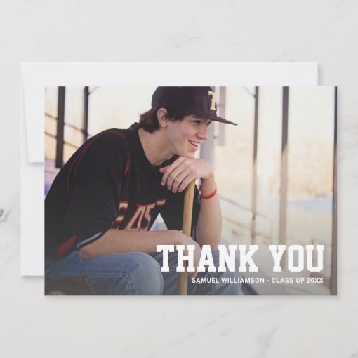 Graduation Photo Custom Thank You Note Backside | Zazzle