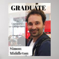 Graduation Photo Modern Graduate Black Headline Poster | Zazzle