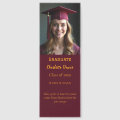 Graduation photo motivational quote burgundy bookmarks | Zazzle