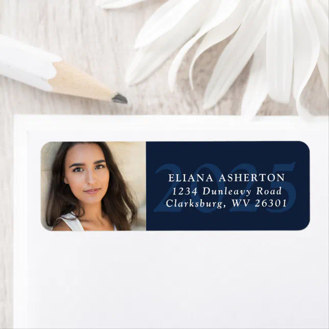 Graduation photo return address label | Zazzle
