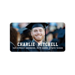 Graduation photo return address label | Zazzle
