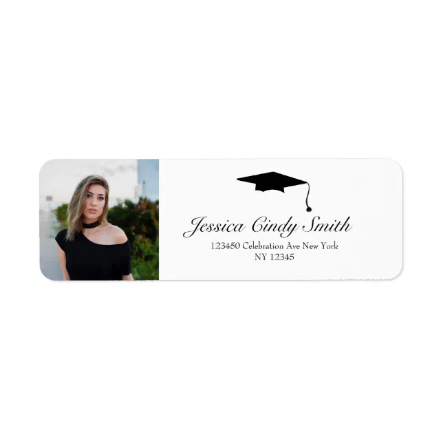 Graduation Photo Return Address Labels | Zazzle