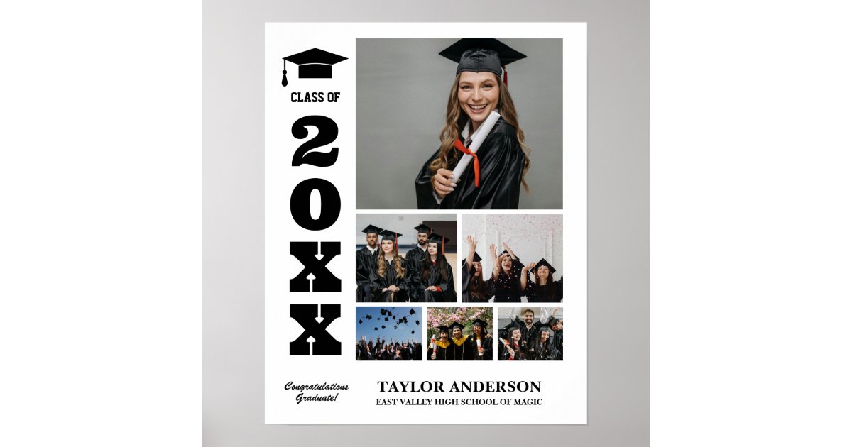 Graduation Photo Senior Year Class Picture Collage Poster | Zazzle