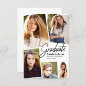 Graduation Photo Story Collage Modern Script Announcement | Zazzle