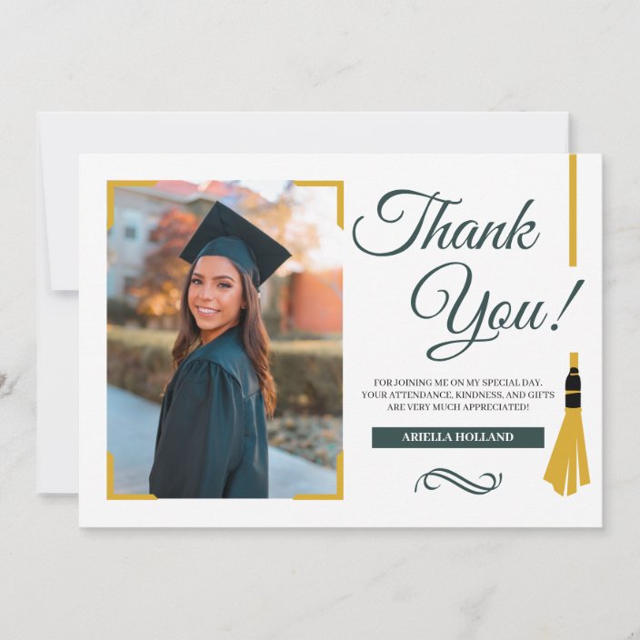 Graduation Photo Thank You Card | Zazzle.com