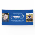 Graduation Photos Graduate with Royal Blue Virtual Banner | Zazzle