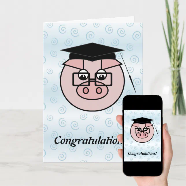 Graduation Pig Card | Zazzle