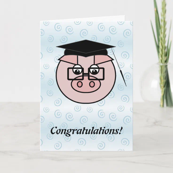 Graduation Pig Card | Zazzle
