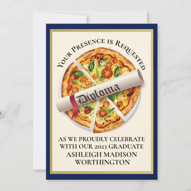 Graduation Pizza Party Invitation | Zazzle