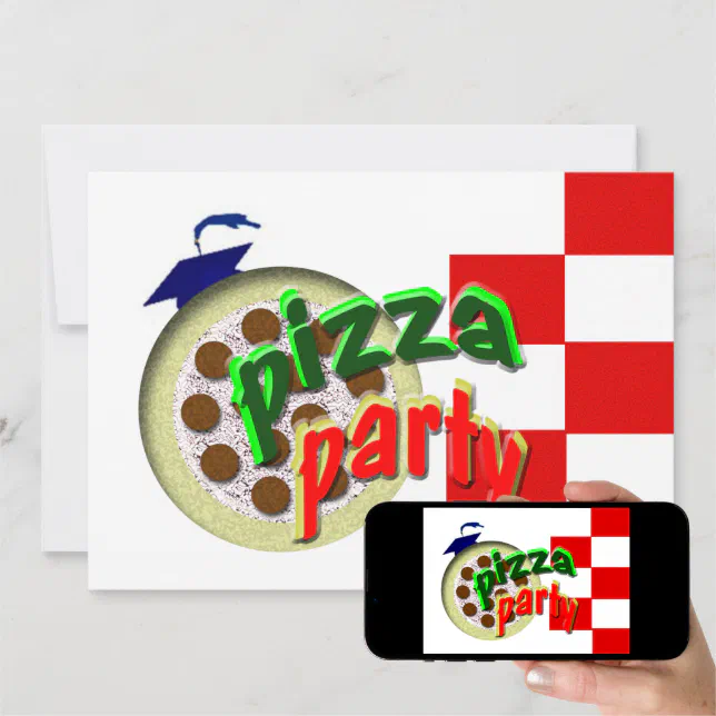 Graduation Pizza Party !!!! Invitation | Zazzle
