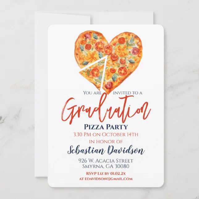 Graduation Pizza Party Invitation | Zazzle