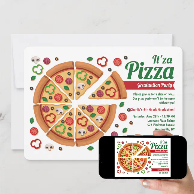 Graduation Pizza Party Invitations | Zazzle