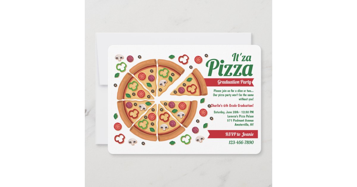 Graduation Pizza Party Invitations | Zazzle