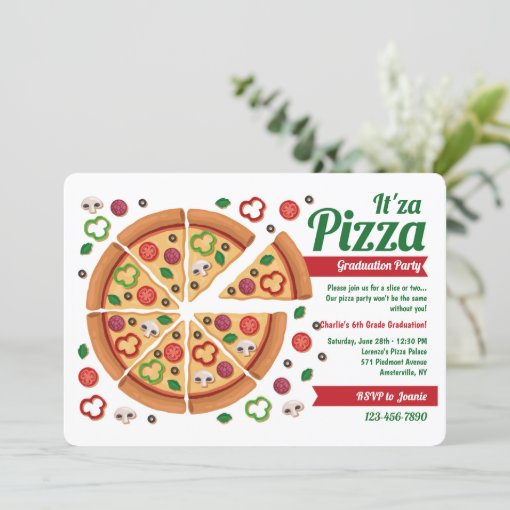 Graduation Pizza Party Invitations | Zazzle