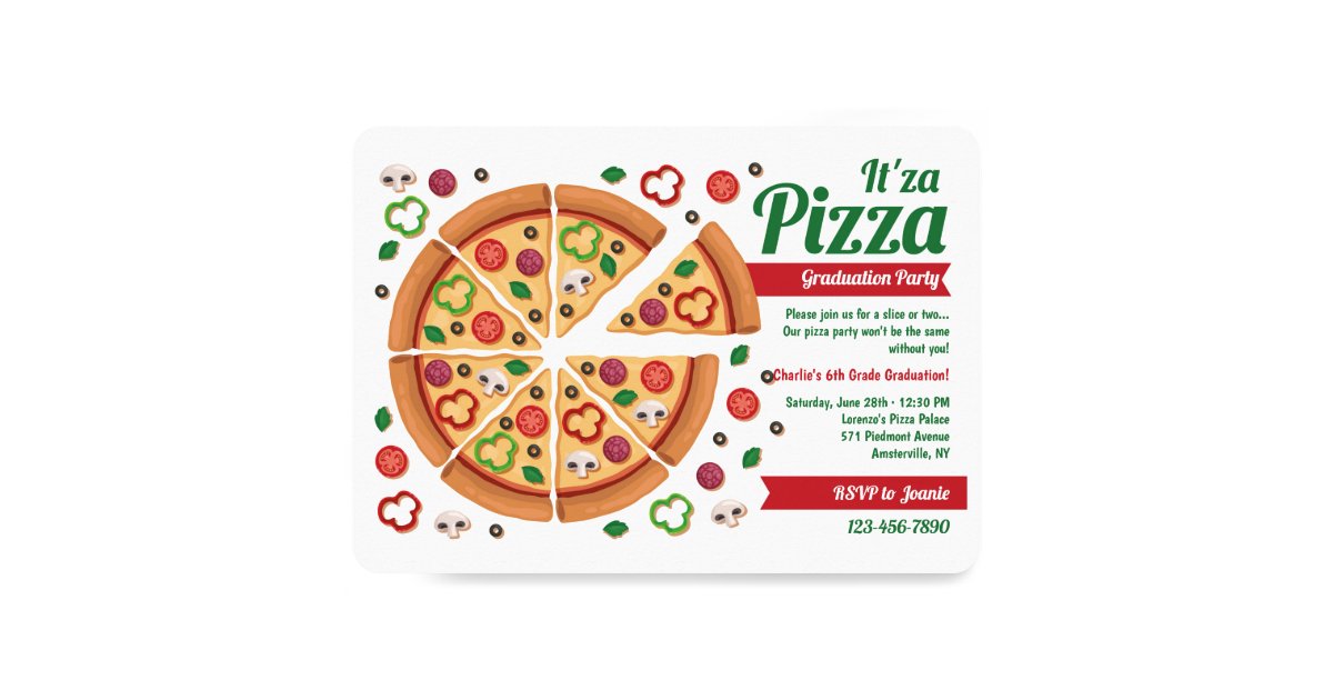 Graduation Pizza Party Invitations | Zazzle.com