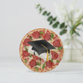 Graduation Pizza Party Round Invitation | Zazzle