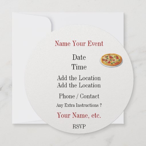 Graduation Pizza Party Round Invitation | Zazzle