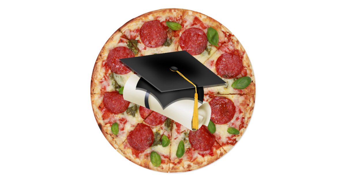 Graduation Pizza Party Round Invitation | Zazzle.com