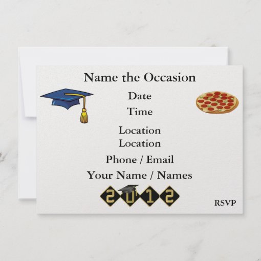 Graduation Pizza Party - SRF Invitation | Zazzle
