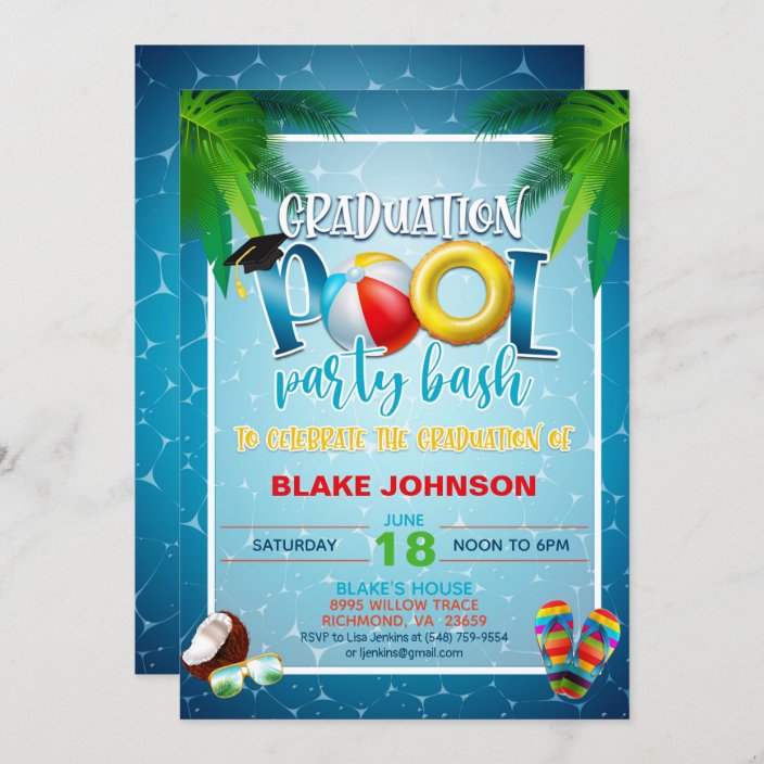 Graduation Pool Party Invitation | Zazzle