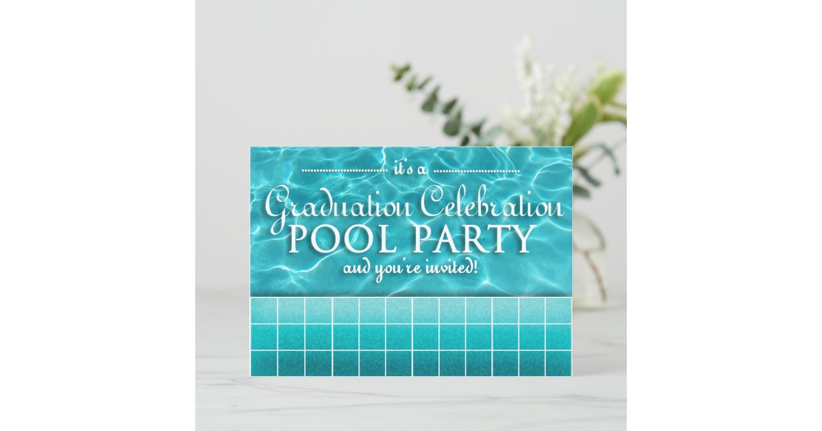 Graduation Pool Party Invitations | Zazzle