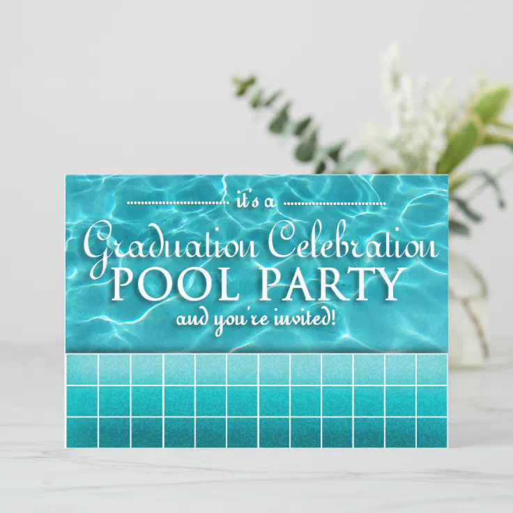 Graduation Pool Party Invitations | Zazzle